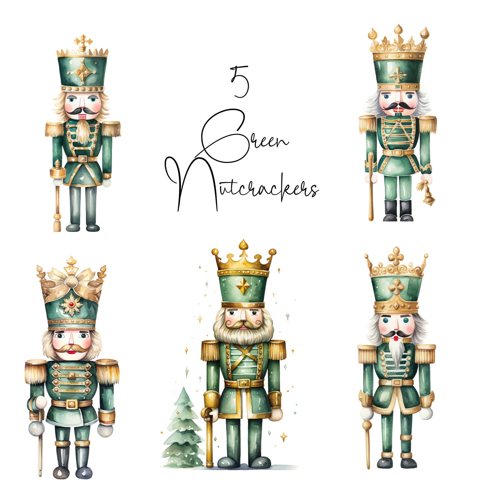 Christmas Nutcrackers Clipart | Watercolor Christmas Nutcrackers | Pink ...