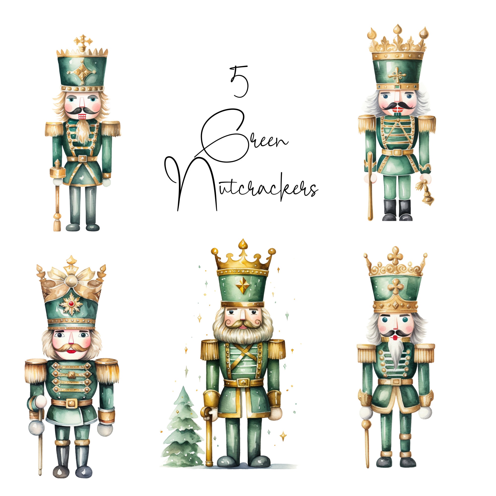 Christmas Nutcrackers Clipart Watercolor Christmas Nutcrackers Pink ...