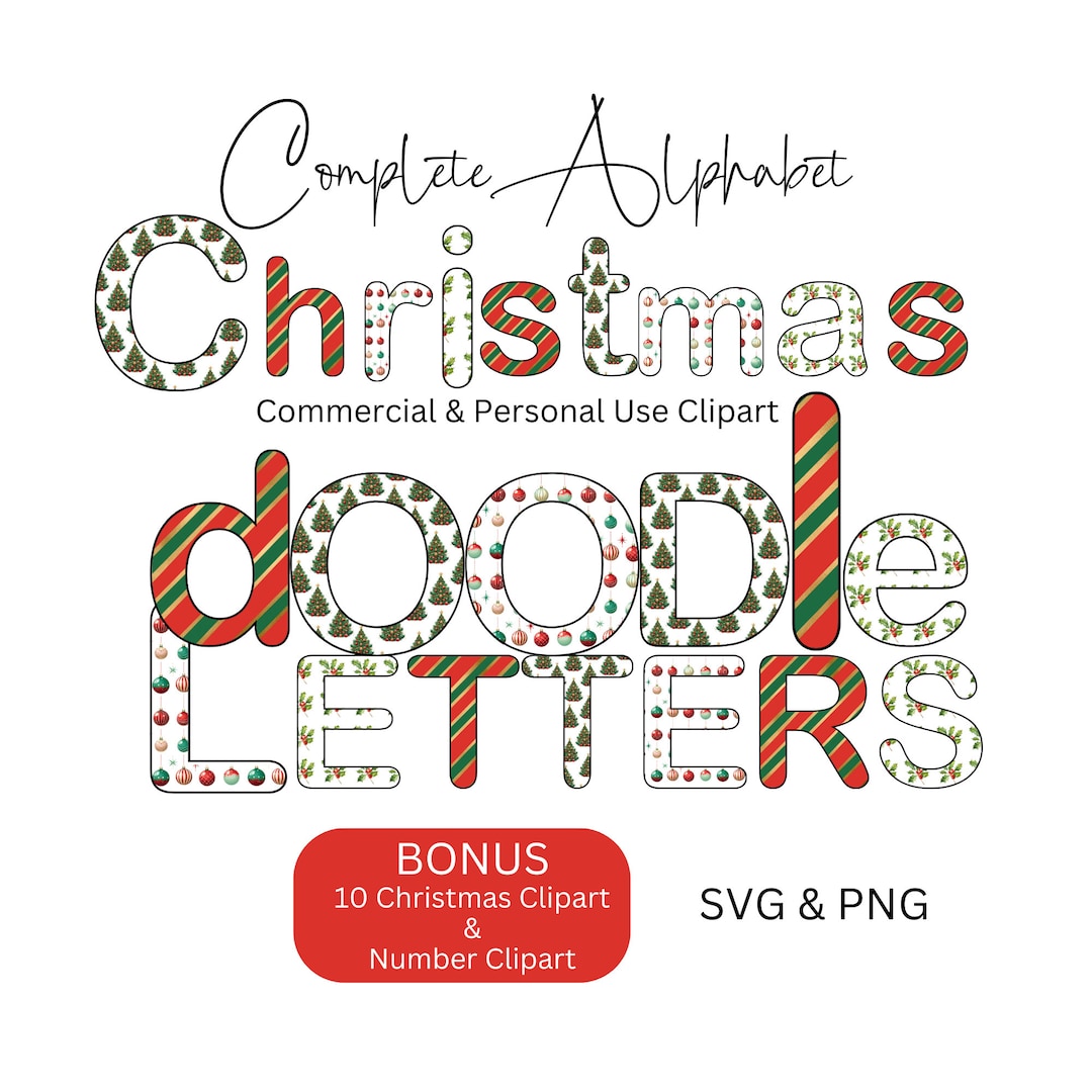 Christmas Letter Clipart PNG | Christmas Alphabet Clipart | Christmas ...