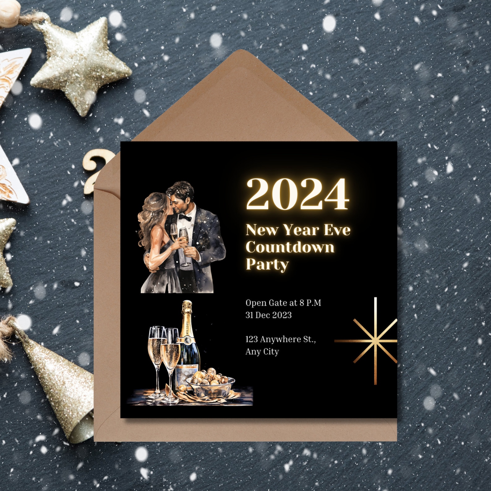 2024 New Years Clipart | Watercolor New Years Eve Clipart | Happy New ...