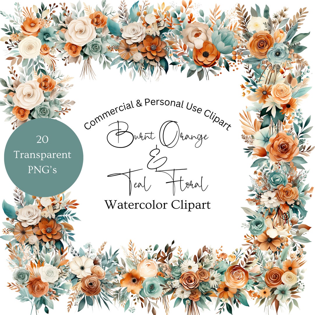 Rustic Autumn Floral Clipart | Boho Fall Floral Clipart | Terracotta ...