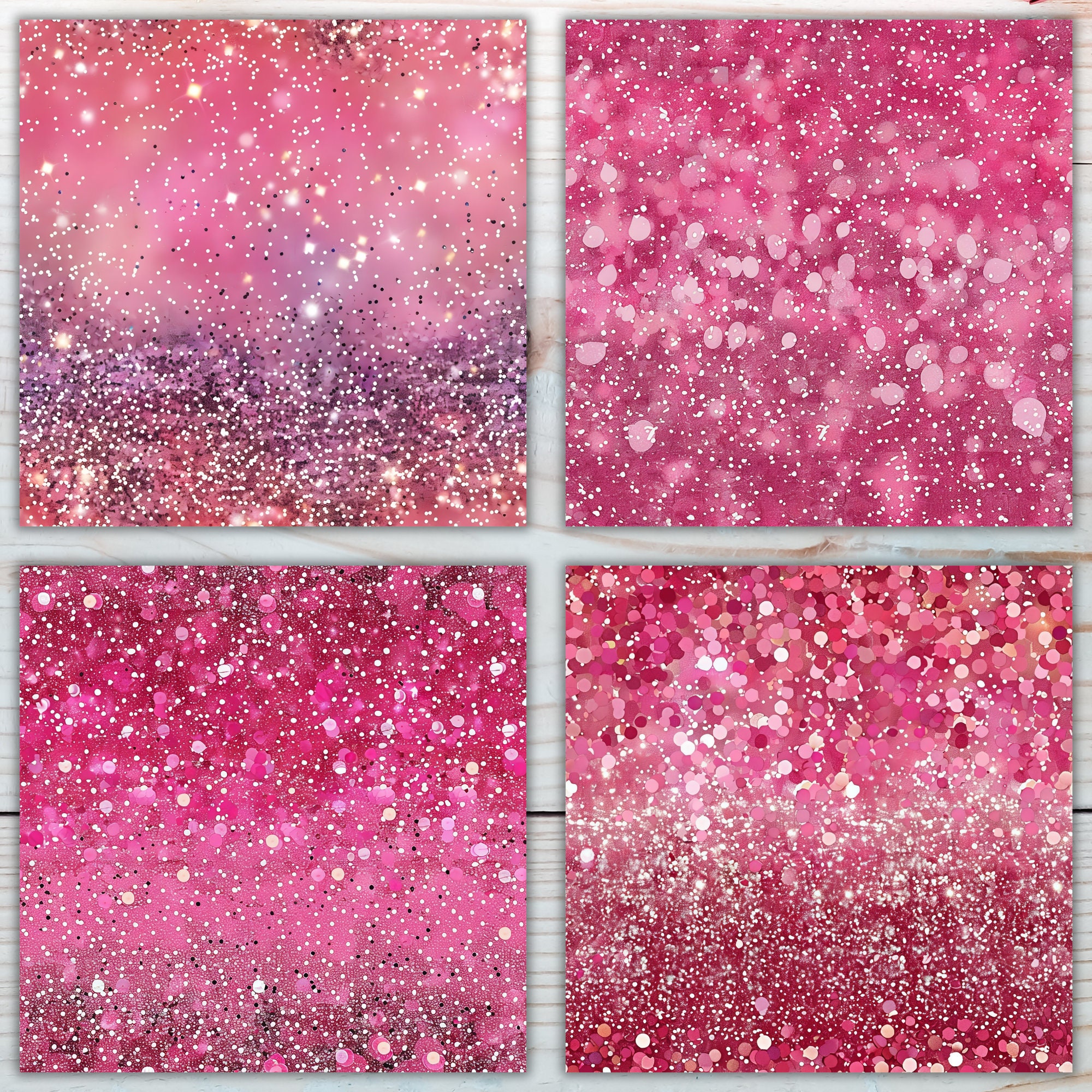 Pink Glitter Ombre Digital Paper | Ombre Glitter Digital Paper | Chunky ...