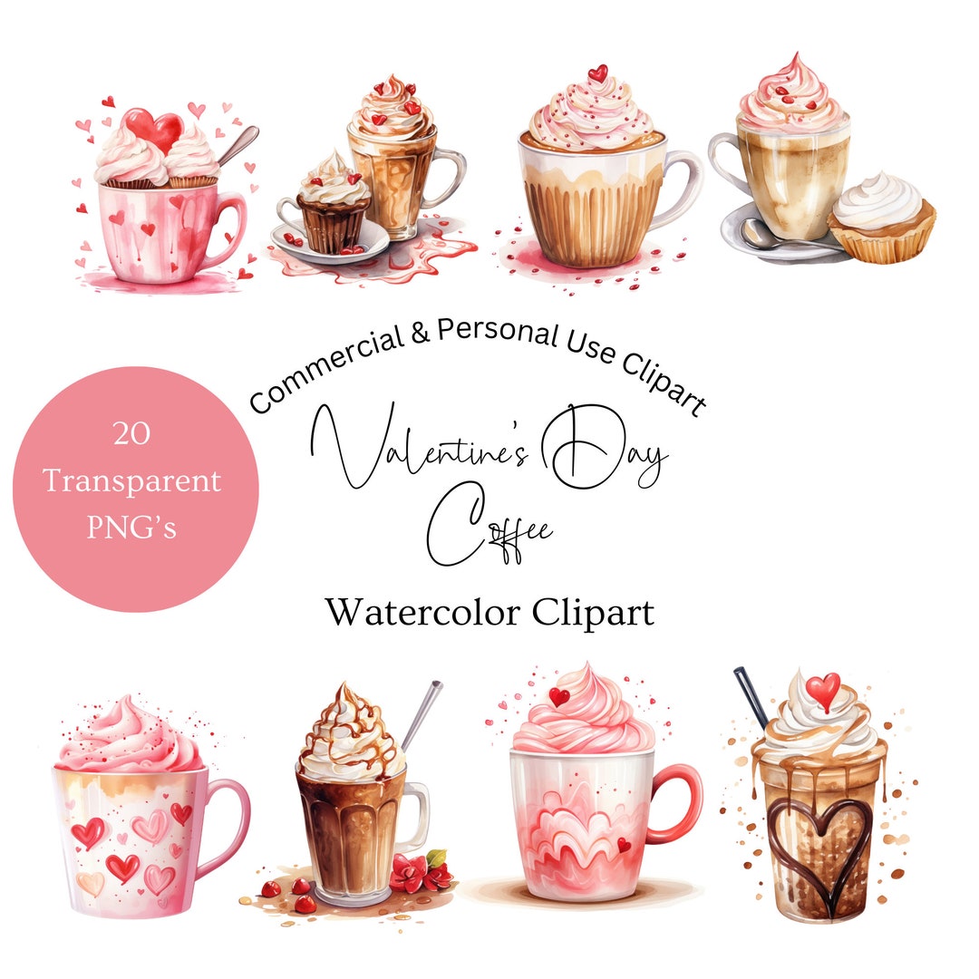 Coffee Valentines Day Clipart | Valentines Coffee Clipart | Coffee ...