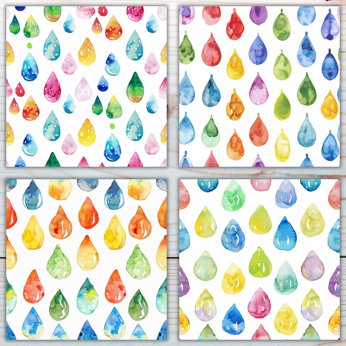 Water Drops Digital Paper | Raindrops Digital Paper | Rain Junk Journal ...