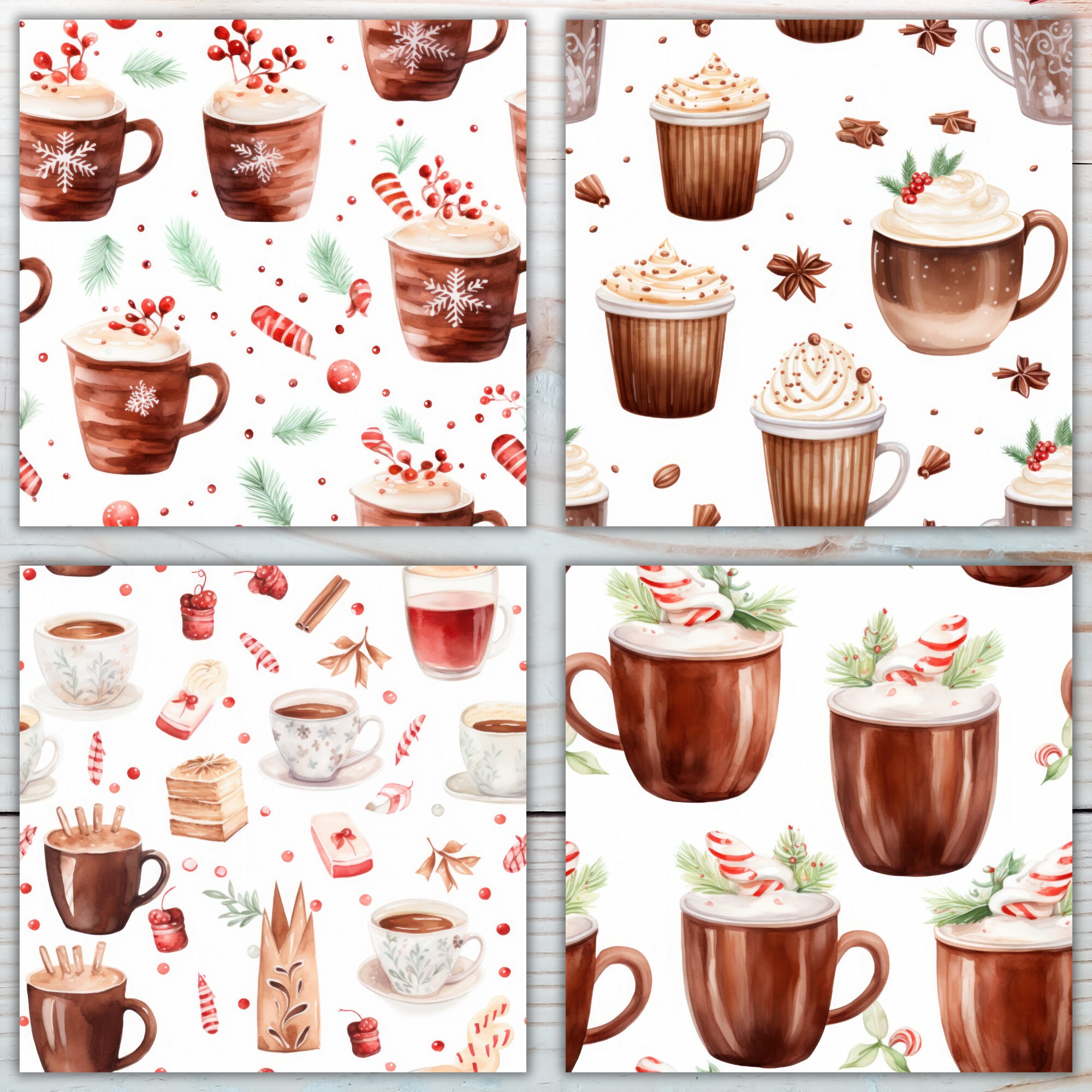 Hot Chocolate Digital Paper Seamless | Hot Chocolate Digital Paper ...