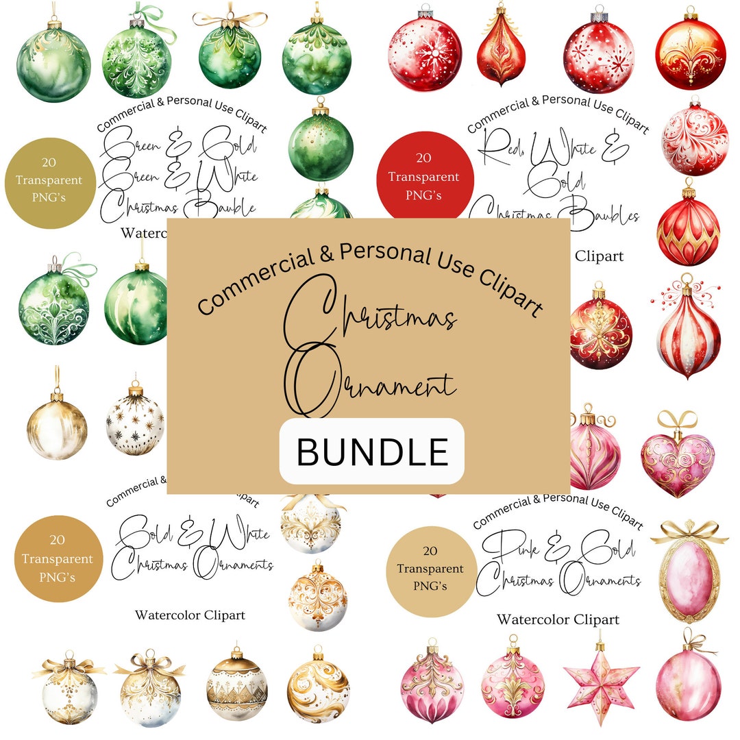 Christmas Clipart Bundle | Christmas Ornament Clipart Bundle ...