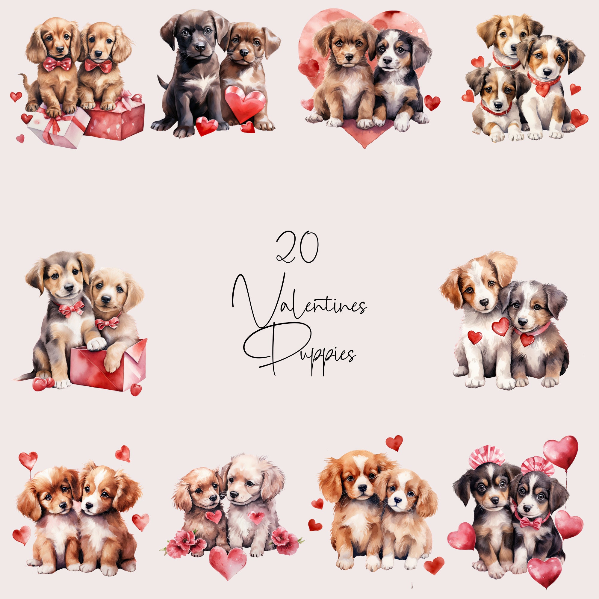 Valentines Puppies Clipart | Valentine Puppy Clipart | Puppy Valentine ...