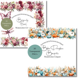 Fall Watercolor Clipart Bundle | Fall Pumpkin Clipart | Fall Foliage ...