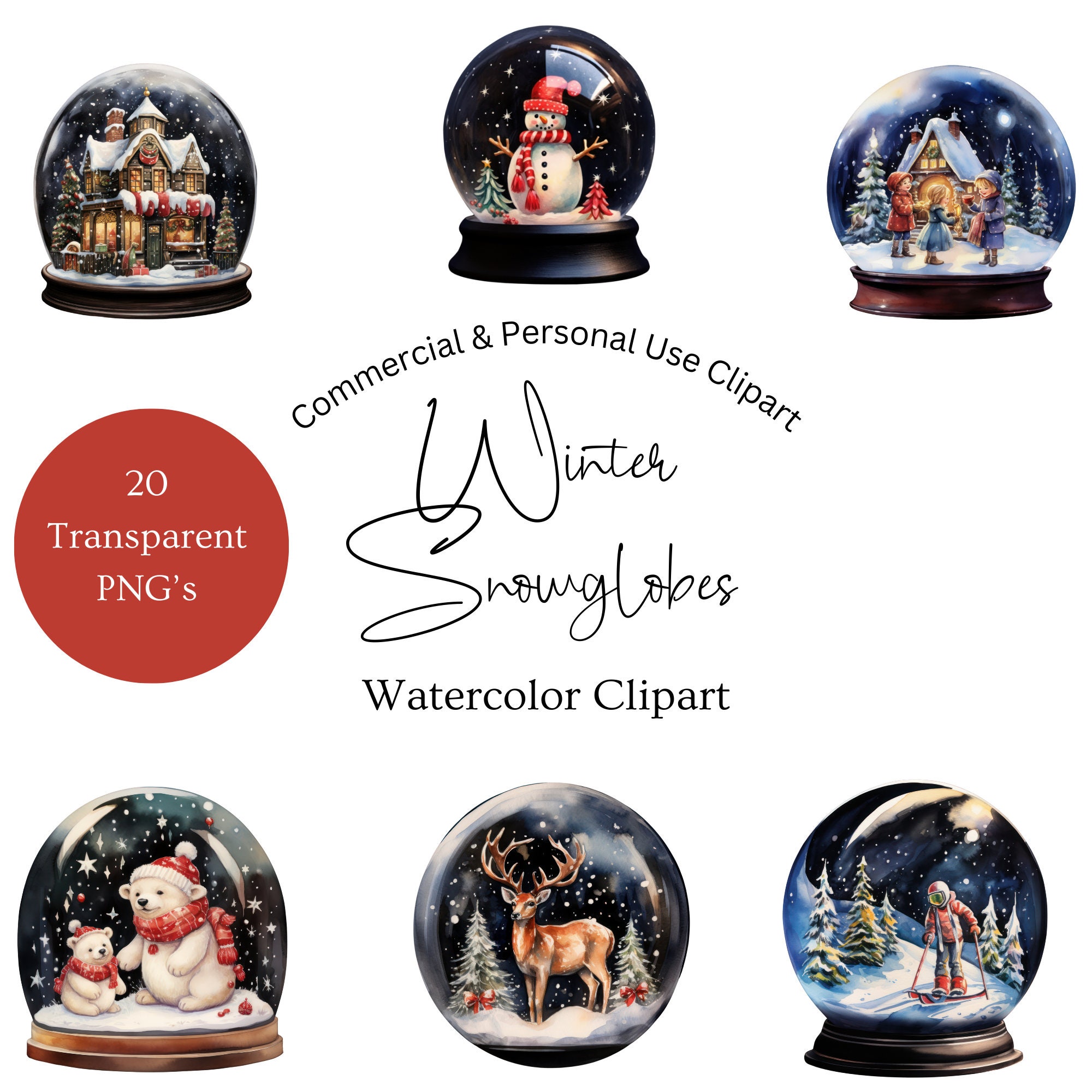 Winter Snowglobe Clipart | Christmas Snowglobe Clipart | Snowglobe ...