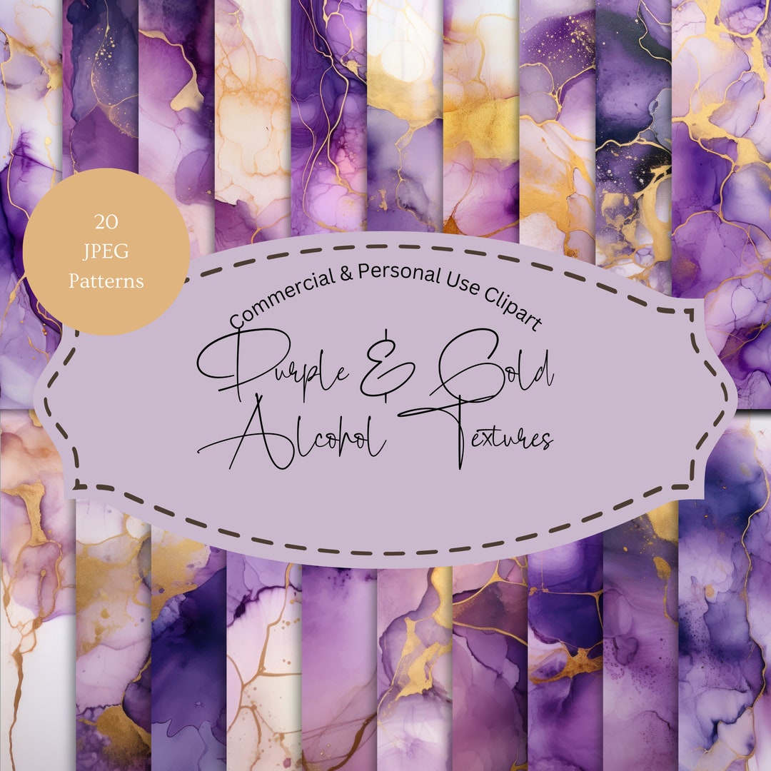 Purple and Gold Alcohol Ink Texture | Purple and Gold Digital Paper ...