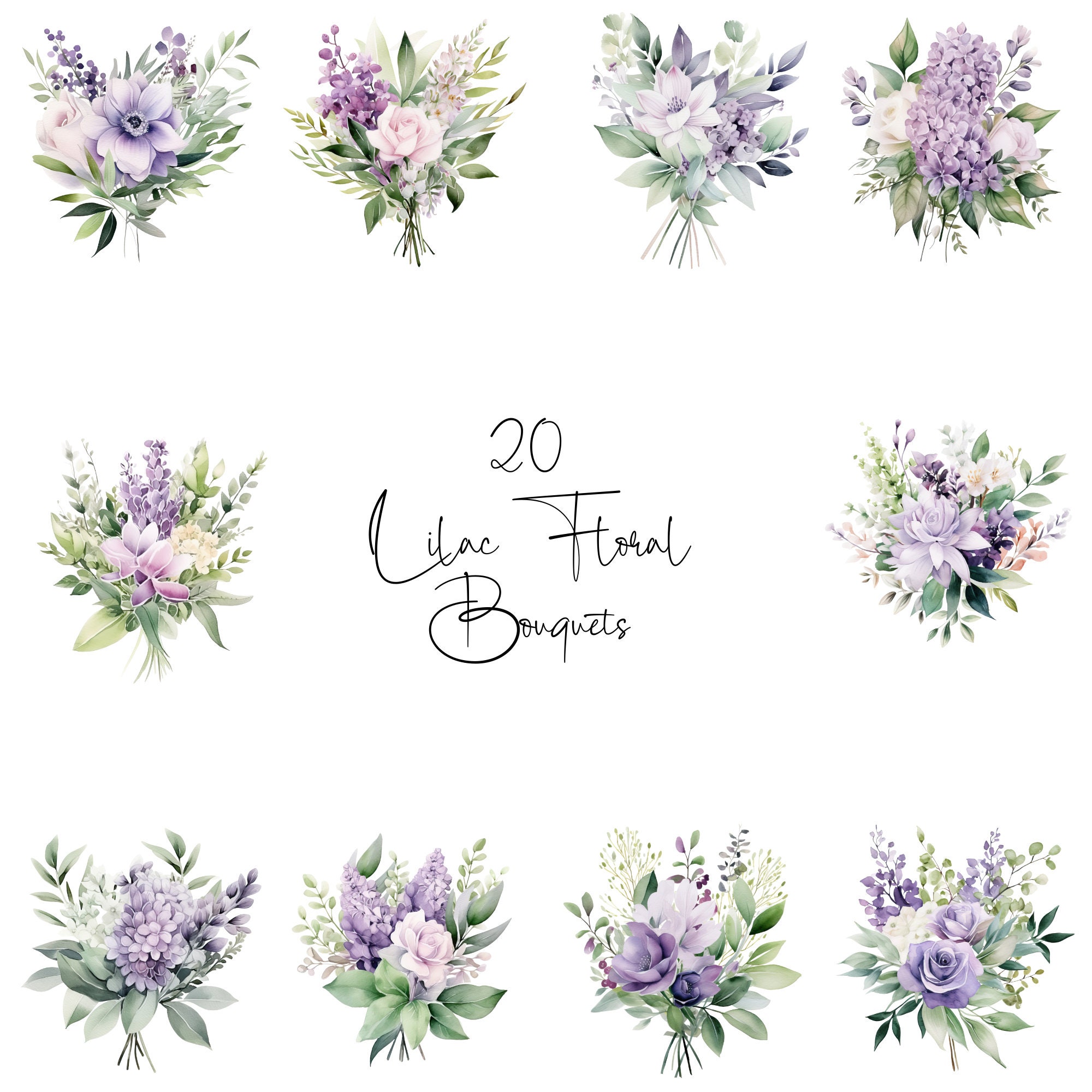 Lilac Flowers Clipart | Violet Flower Clipart | Clipart Neutral Flowers ...