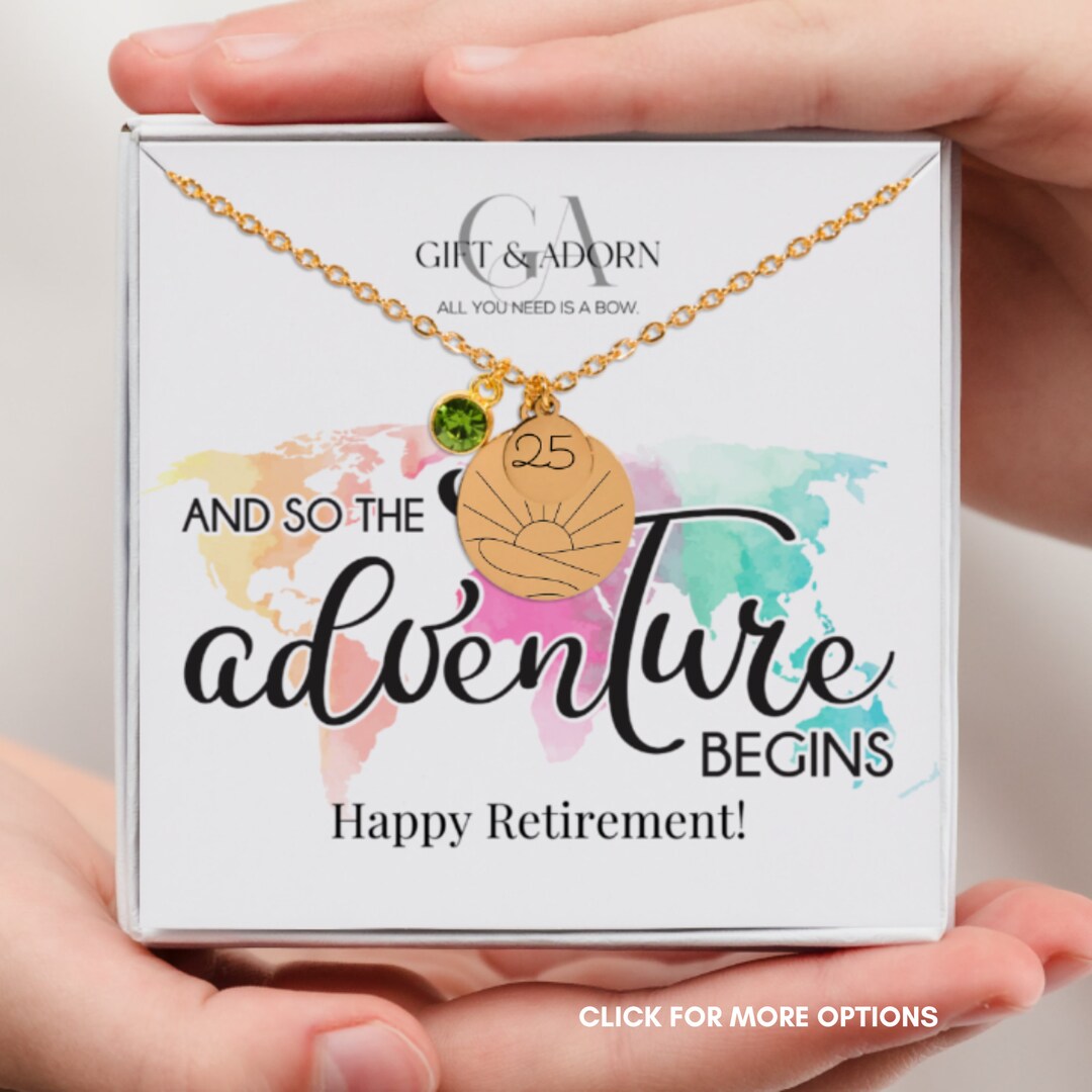 Personalized Teacher Retirement Necklace: Sunrise Charm, Initial ...