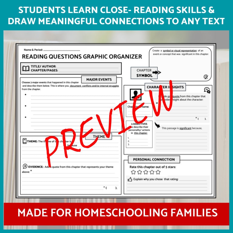 Home School: Reading Questions for Any Novel Middle and High School ELA ...