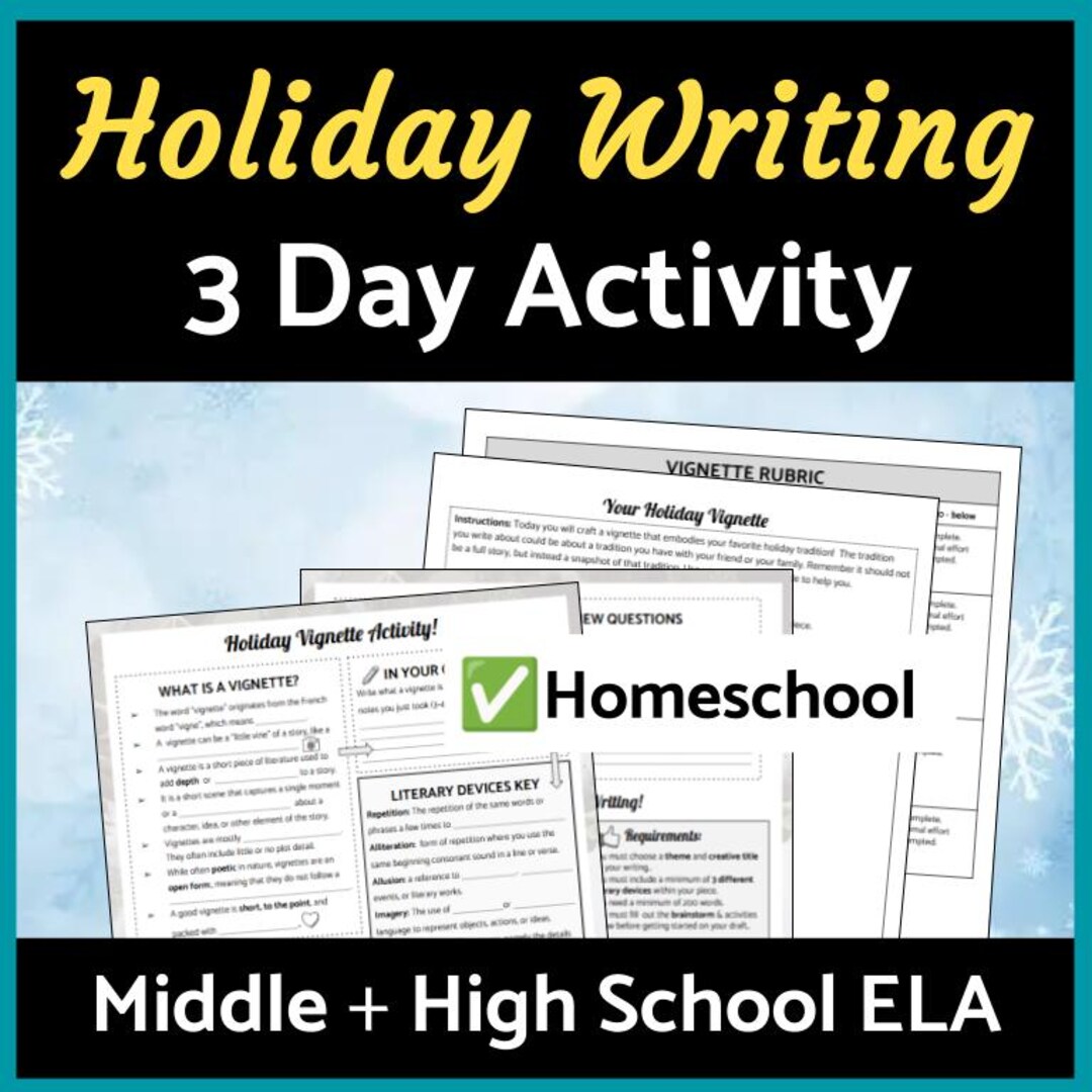 Homeschool Curriculum English ELA Christmas Holiday Activity: Creative ...