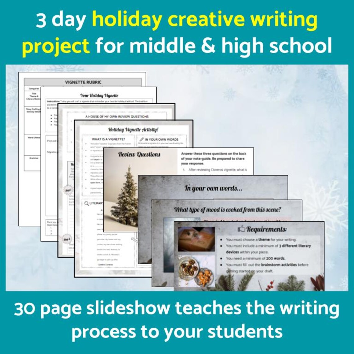 Homeschool Curriculum English ELA Christmas Holiday Activity: Creative ...