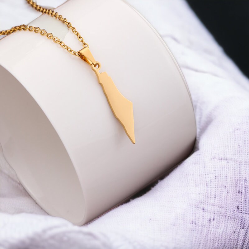 Gold Palestine Necklace Palestine Map Necklace Silver - Etsy