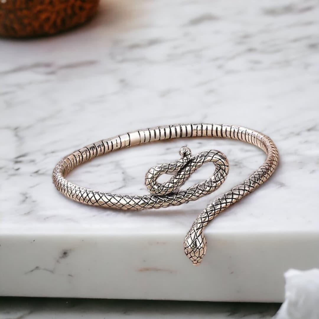Silver Snake Bracelet Silver Serpent Bracelet Snake - Etsy