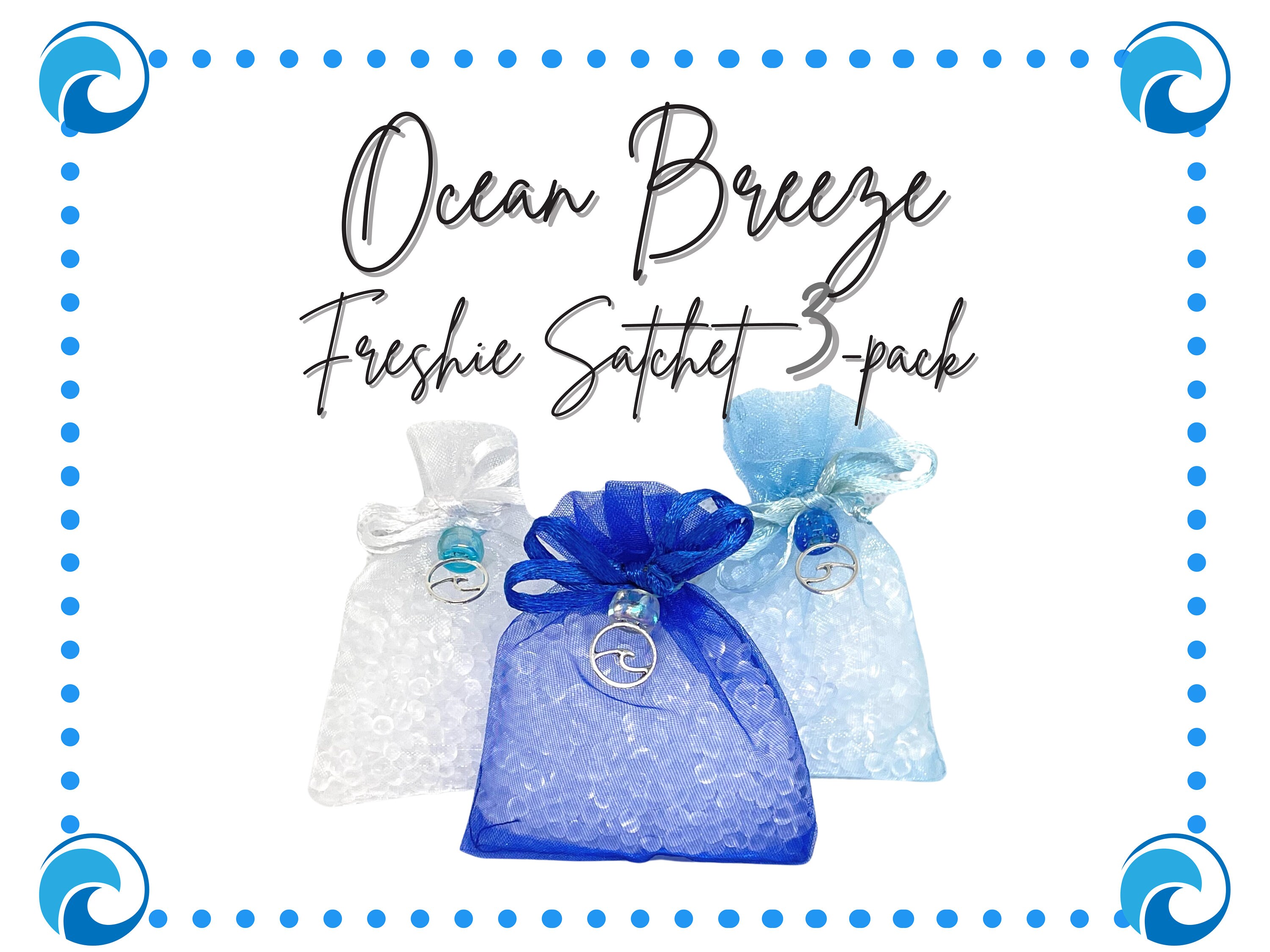 Set of 3 Ocean Breeze Scented Sachets Highly Scented Aroma Bead ...