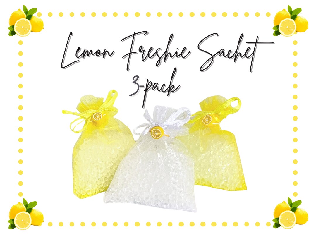 Lemon Scented Aroma Bead Sachets | Air Freshener, Drawer Sachet Set - Etsy