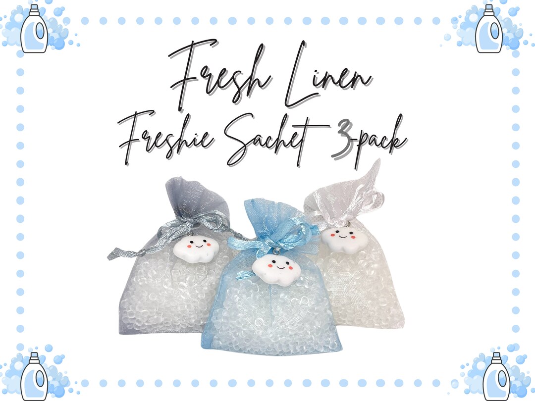 Set of 3 Fresh Linen Scented Sachets | Odor Eliminator | Highly Scented ...