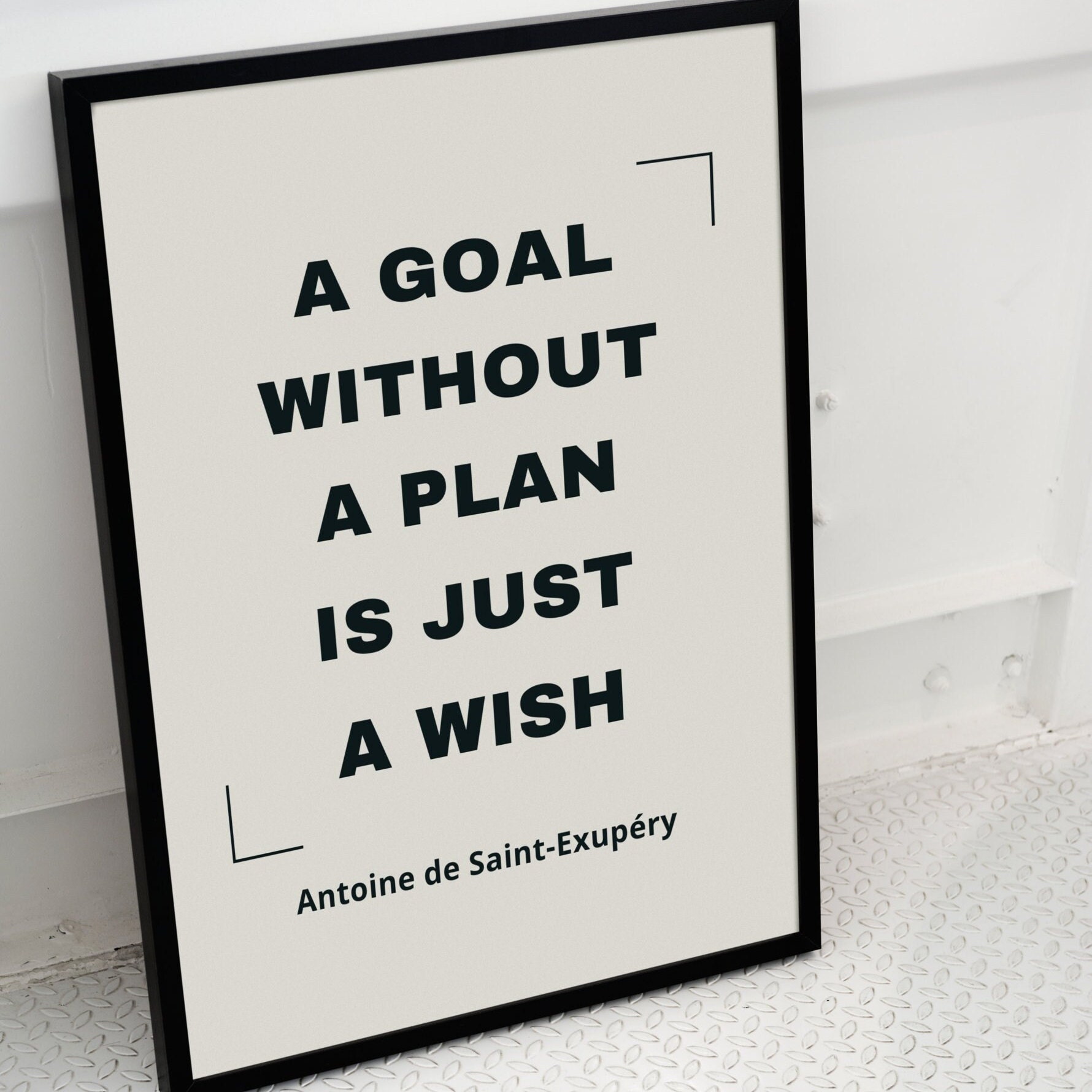 Antoine De Saint-exupéry Quote: A Goal Without a Plan is Just a Wish - Etsy