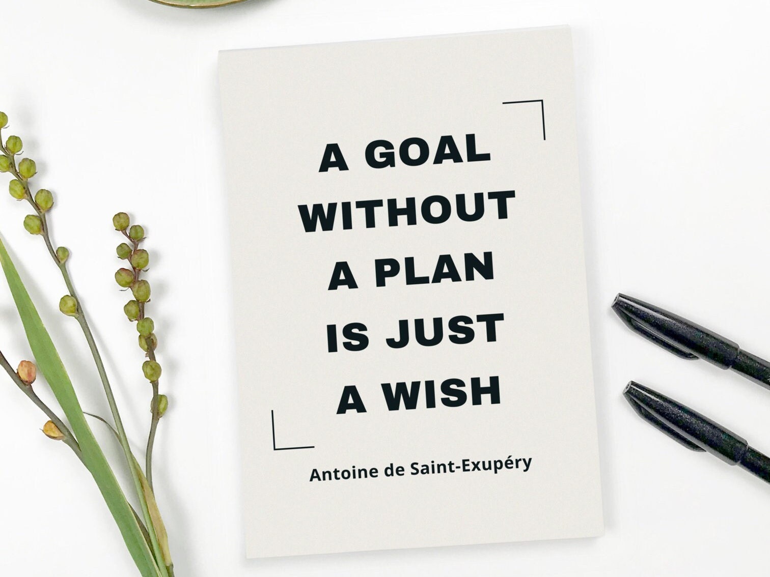 Antoine De Saint-exupéry Quote: A Goal Without a Plan is Just a Wish - Etsy