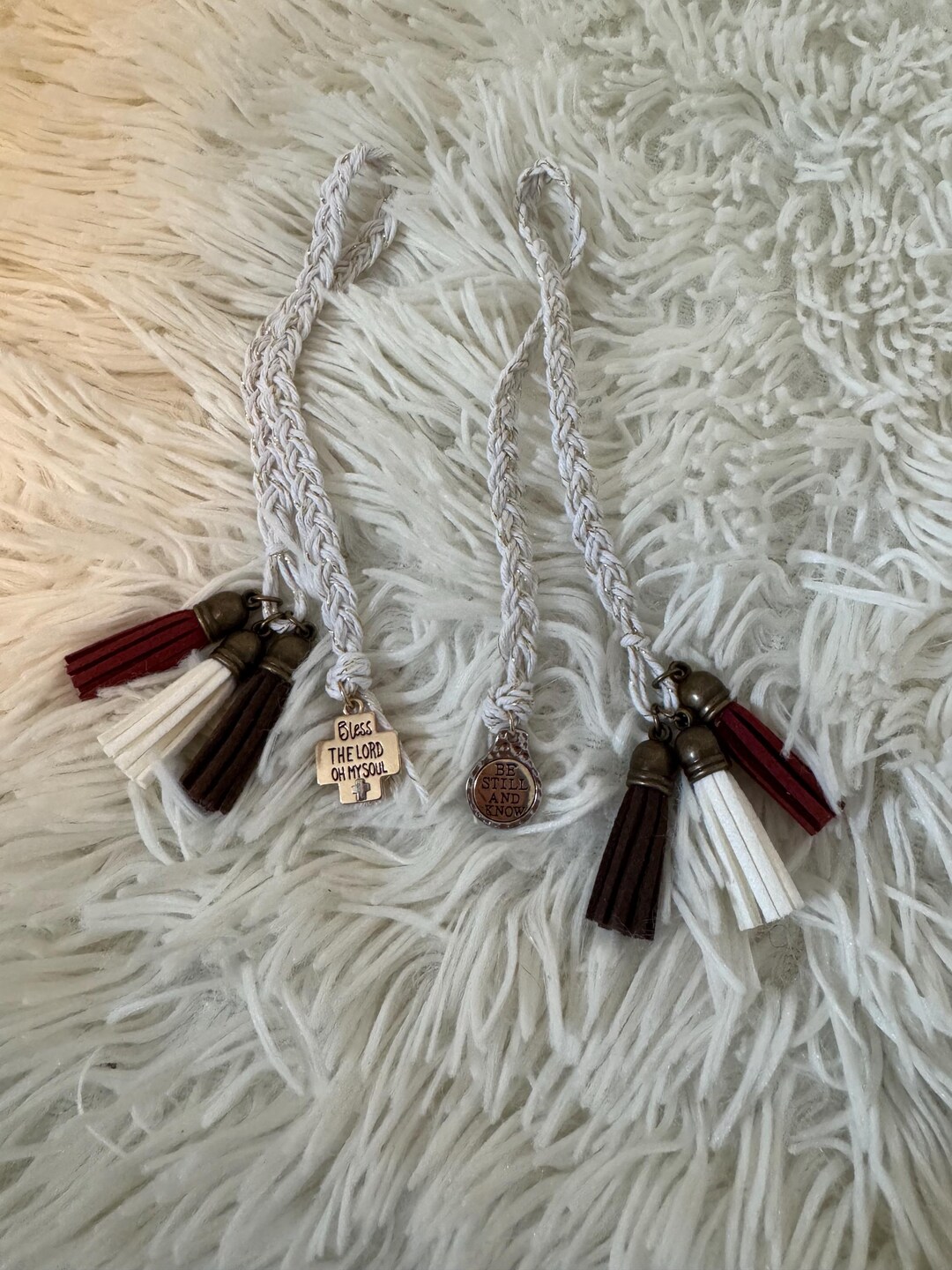 Gold Braided Bible Bookmark W/ Brown, White and Maroon Tassels & Gold ...