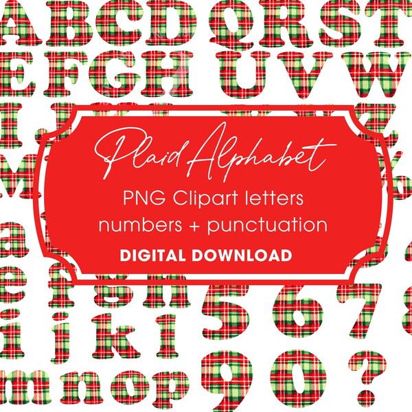 Plaid Letter Clipart - Etsy