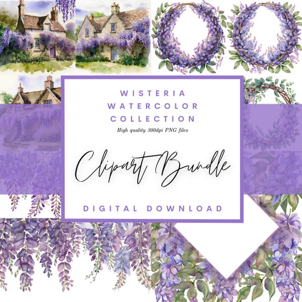 Wisteria Watercolor - Etsy