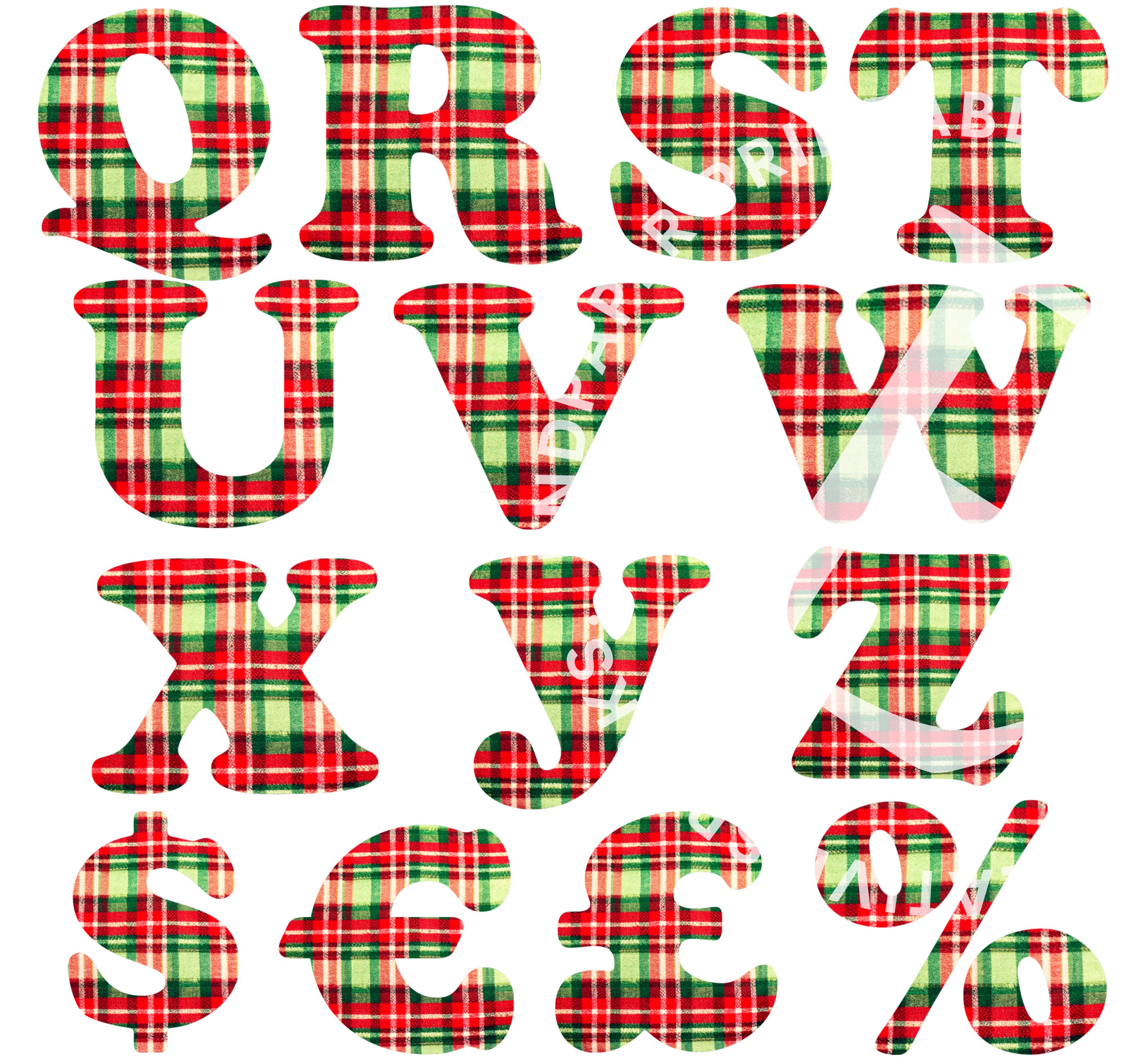 Plaid Letter Clipart Red Plaid Clipart Bundle Plaid - Etsy