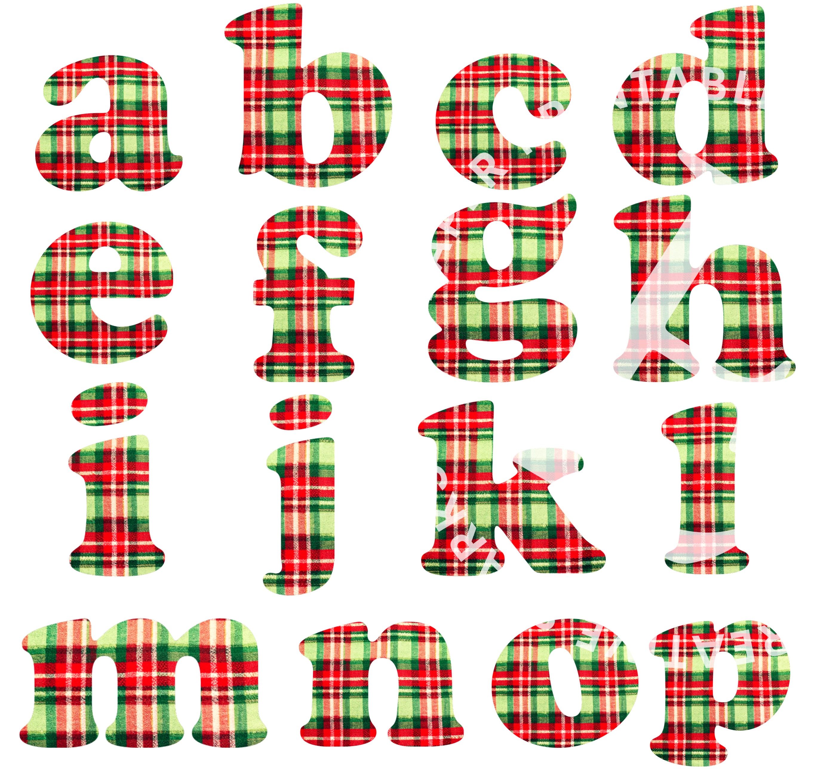 Plaid Letter Clipart Red Plaid Clipart Bundle Plaid - Etsy
