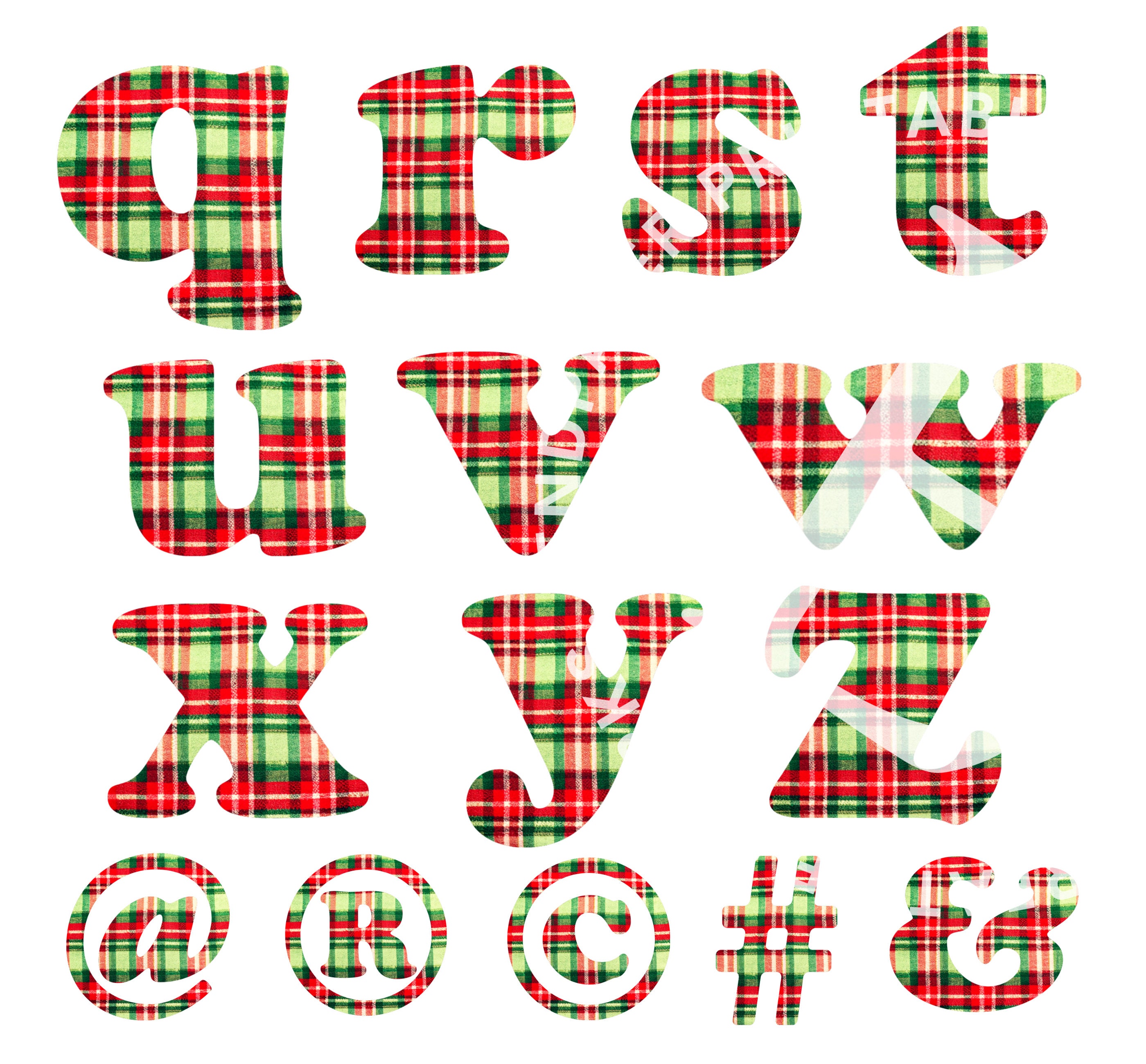 Plaid Letter Clipart Red Plaid Clipart Bundle Plaid - Etsy