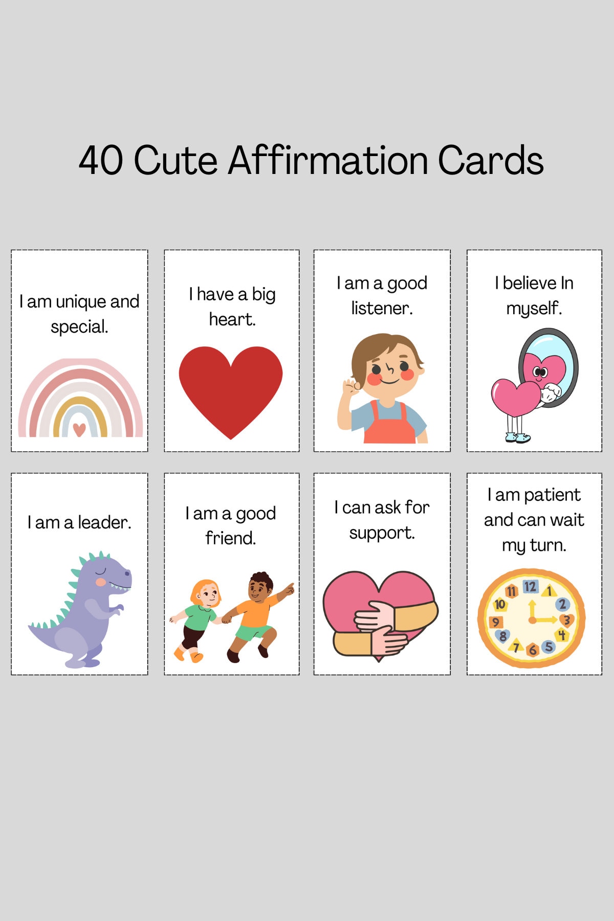 40 Affirmation Cards for Kids | Affirmation Cards Printable | Children ...