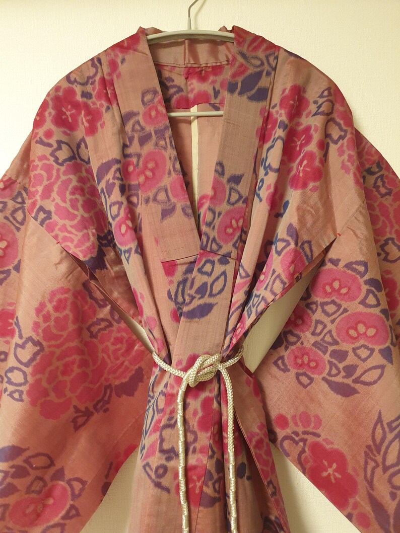 Summer Single-layer Meisen Kimono Robe, Antique Meisen Kimono, Vintage ...