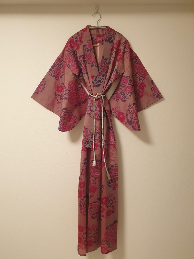 Summer Single-layer Meisen Kimono Robe, Antique Meisen Kimono, Vintage ...
