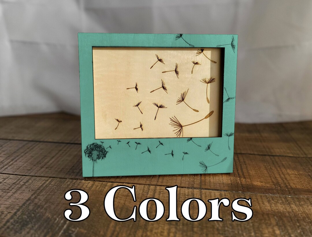 Dandelion Wish Painted Engraved Frame - Holds 5x3.5 Inch Picture - 6x5 ...