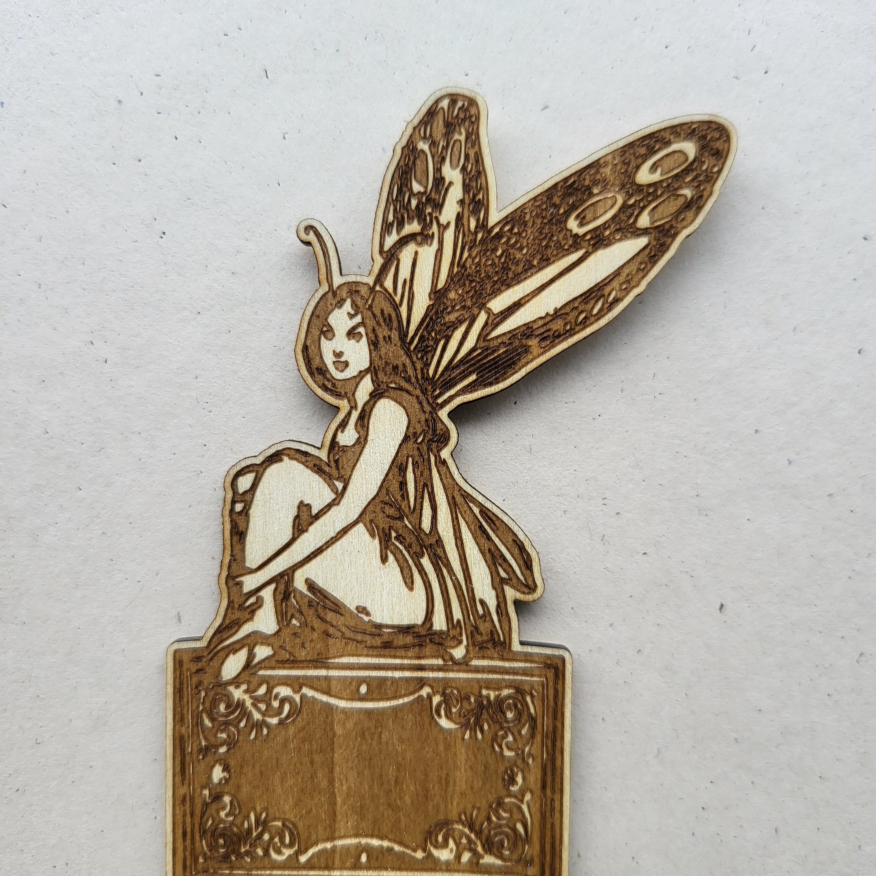 Fairy Sitting on Book Wood Bookmark | Unique Gift for Fae Loving ...