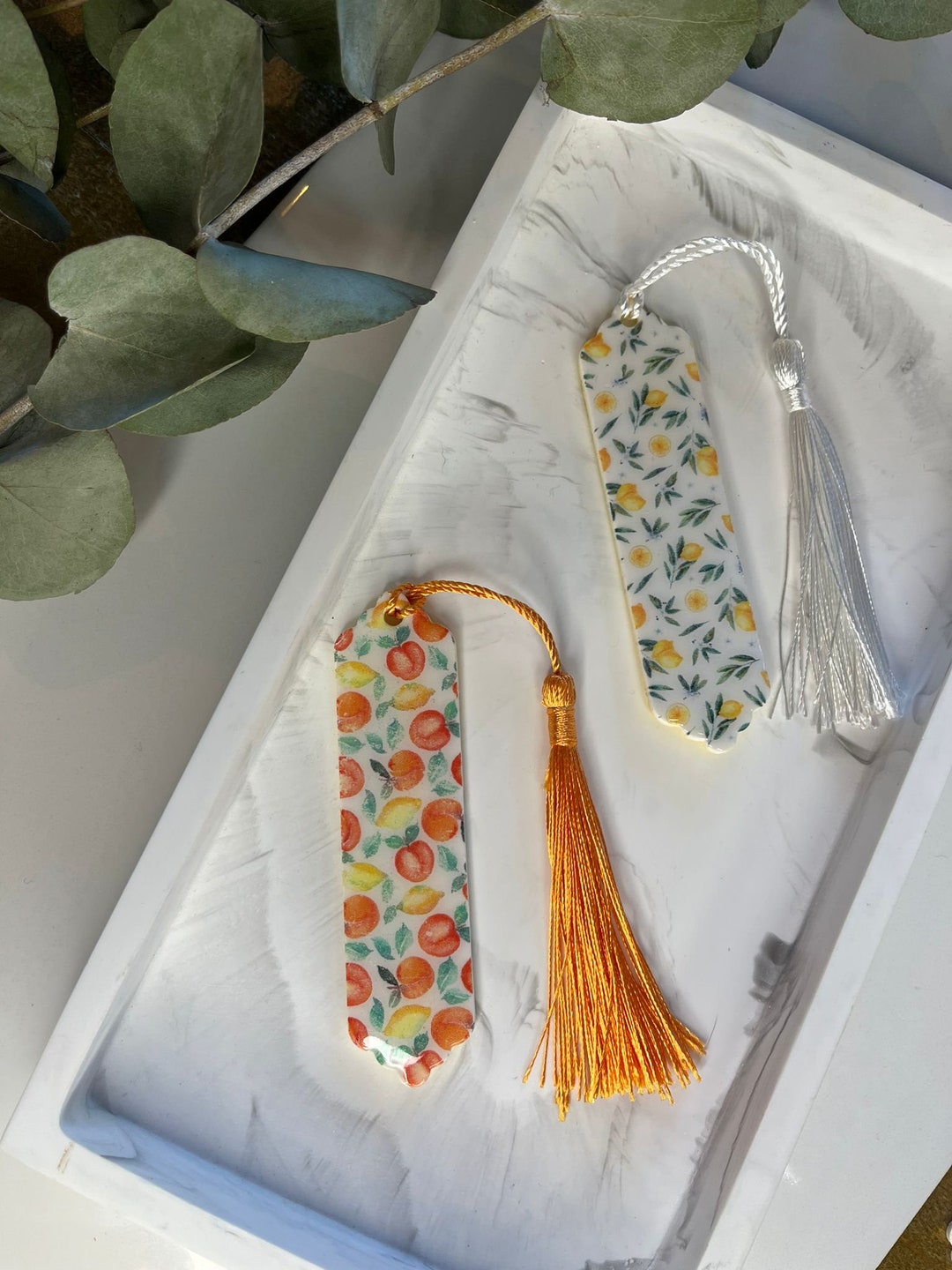 Summer Bookmarks, Handmade Polymer Clay Two Designs With a Resin Finish ...