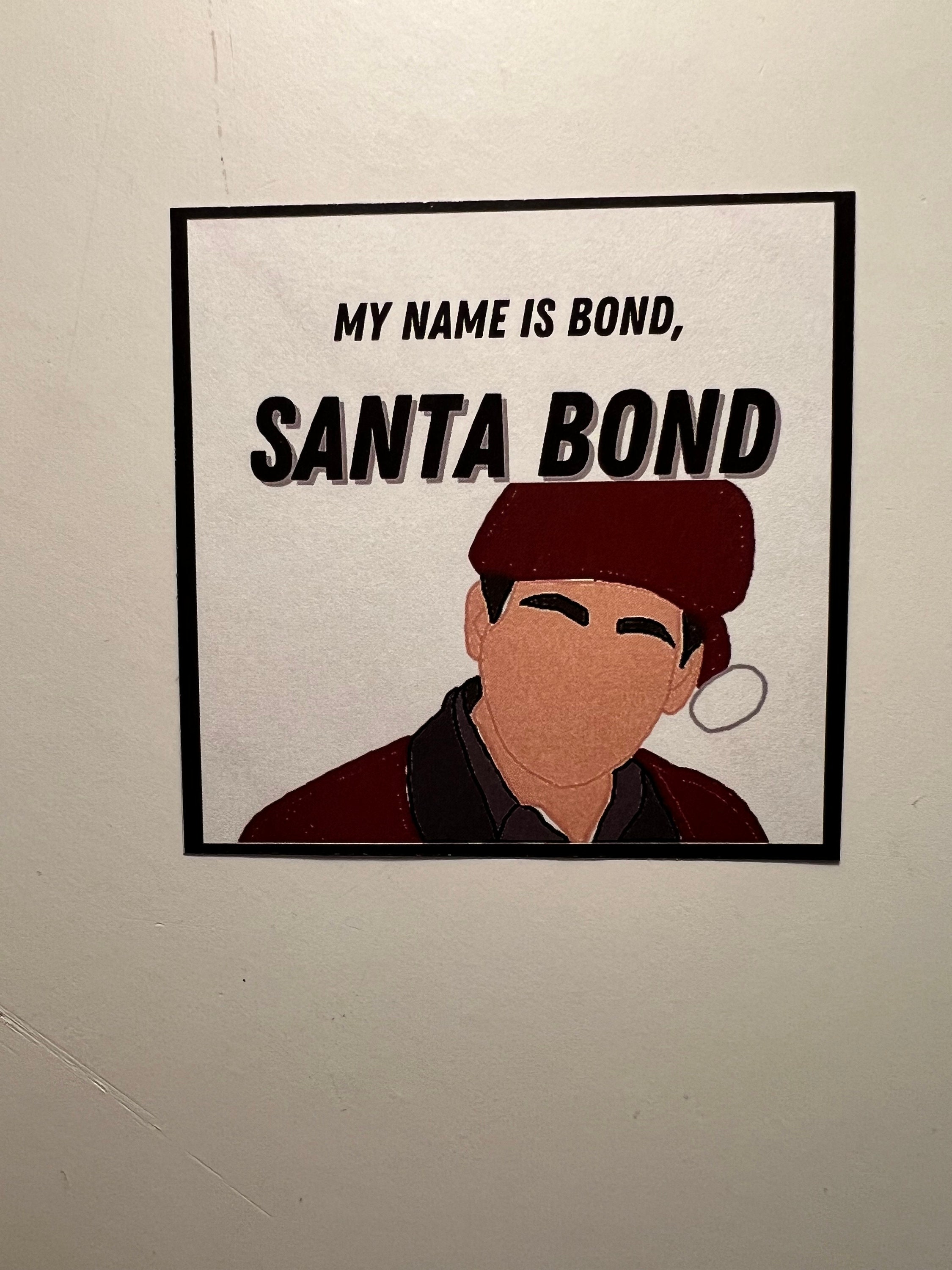Santa Bond Michael Scott Sticker - Etsy