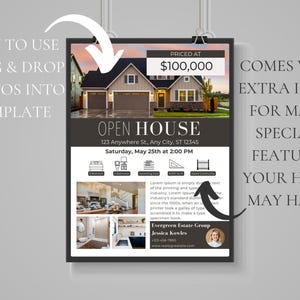 Custom Open House Flyer Template for Realtors, Easy Drag & Drop ...