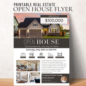 Custom Open House Flyer Template for Realtors, Easy Drag & Drop ...