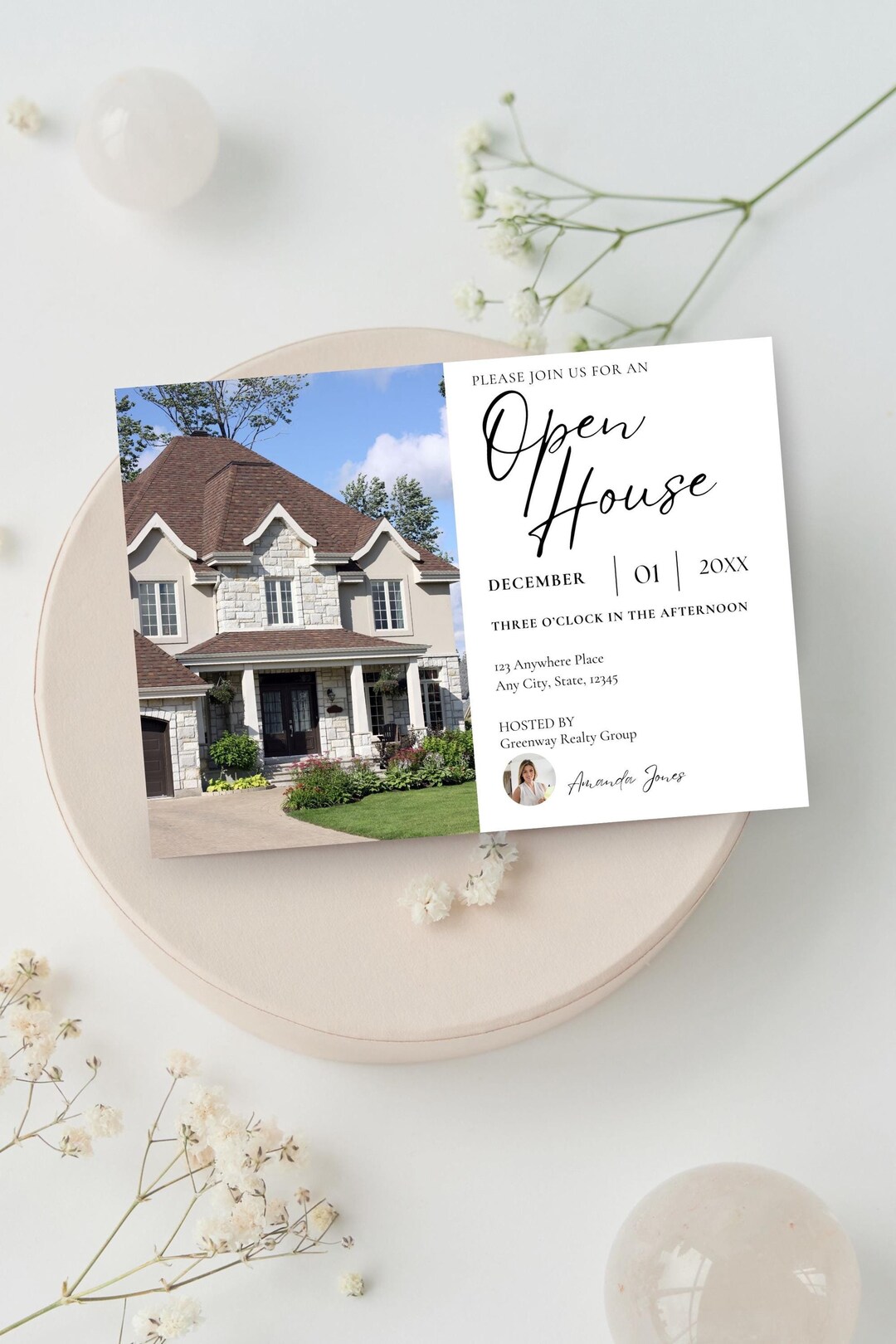 Custom Open House Postcard Template for Realtor Marketing Printable ...