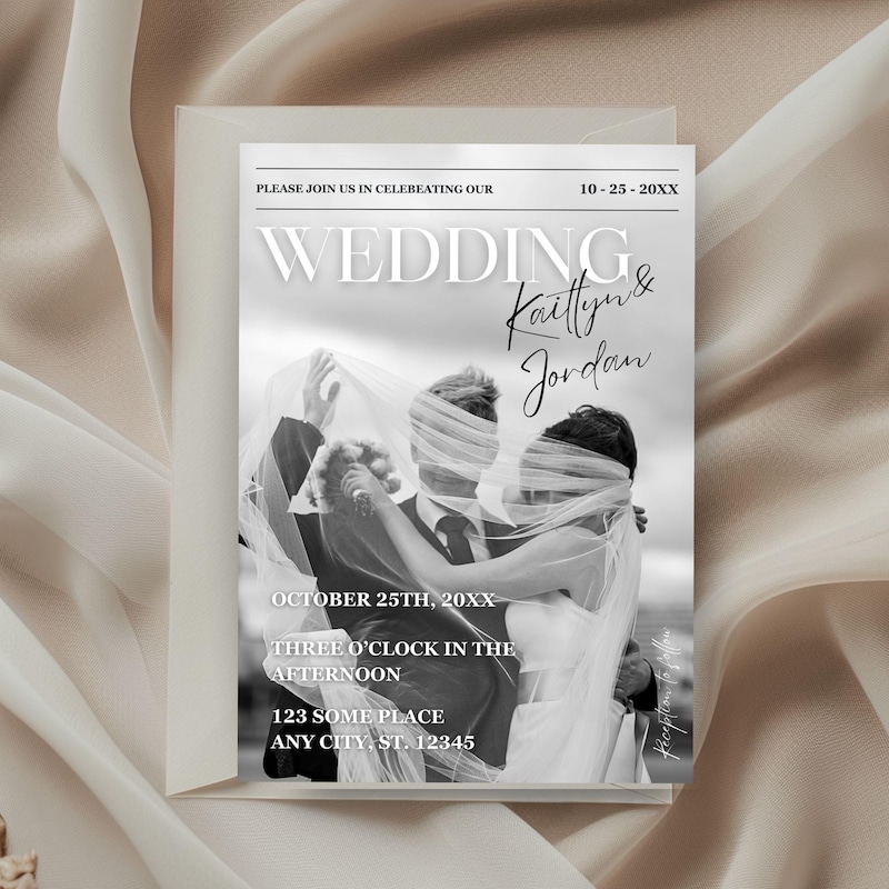 Magazine Wedding Invitation - Etsy