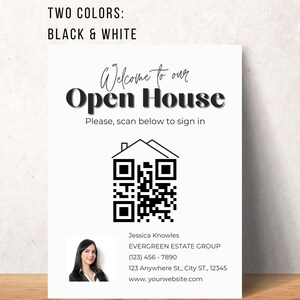 Realtor Open House Sign-in Template: QR Code, Printable Ad (digital ...