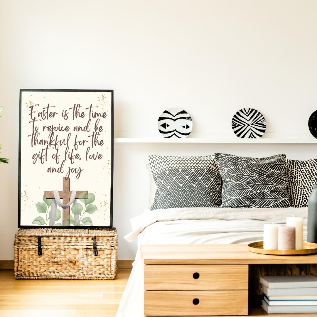 Easter Rejoice Digital Print, Inspirational Easter Quote, Faith-based ...