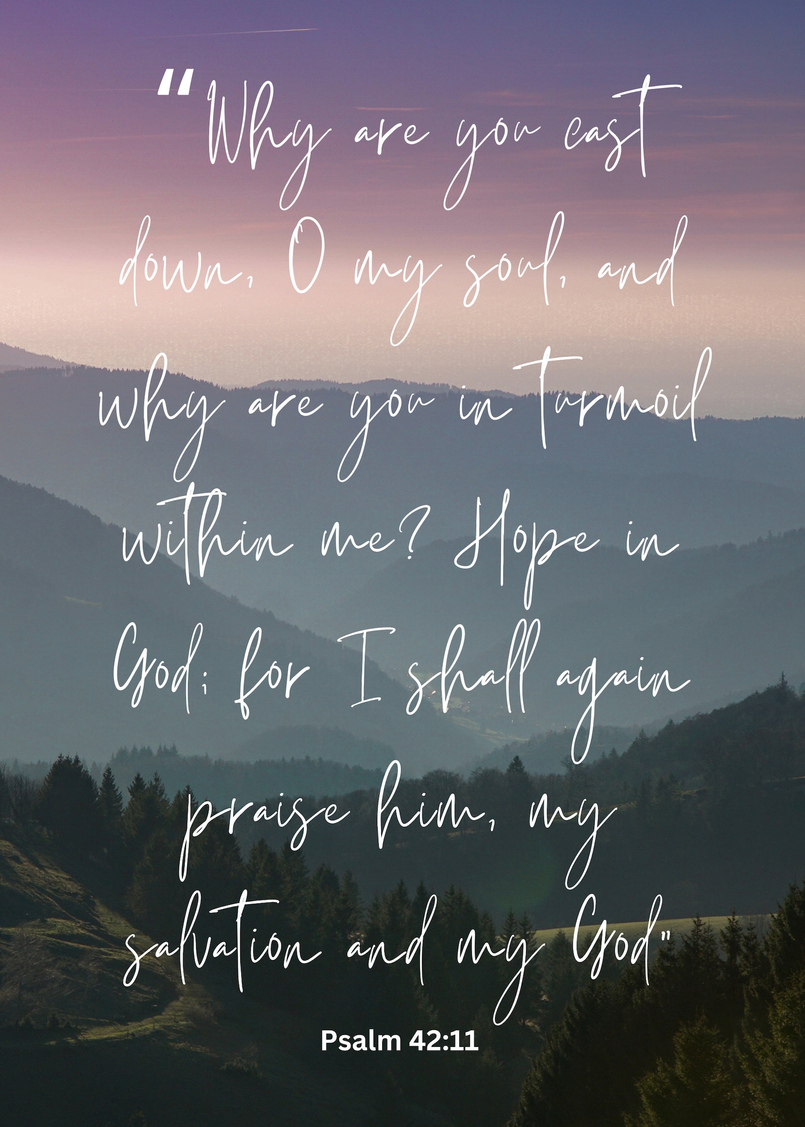 Psalm 42:11 Wall Plaque Digital Download - Inspirational Bible Verse ...