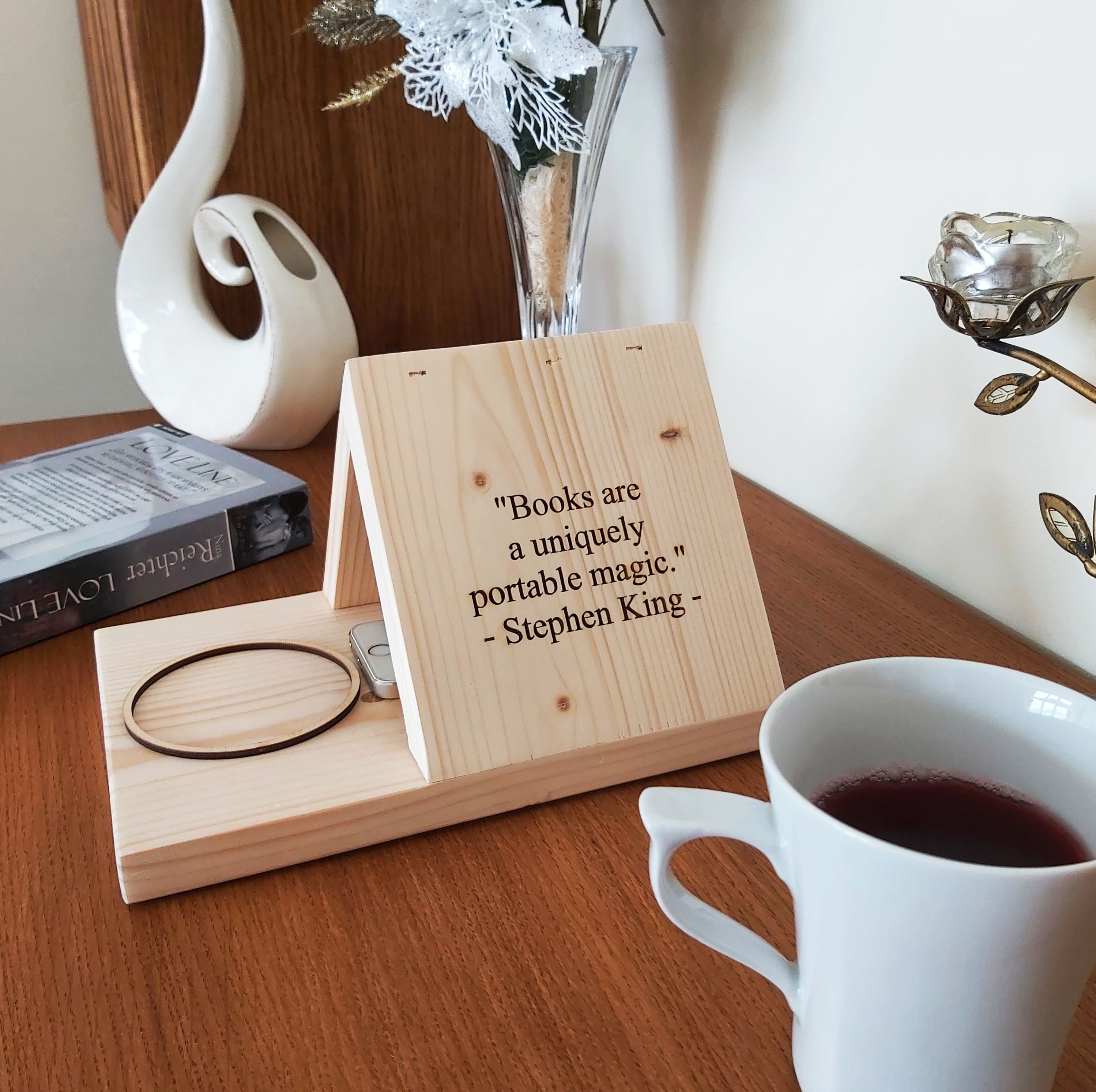 Personalized Engraved Wooden Elegant Book Stand, Book House Holder ...