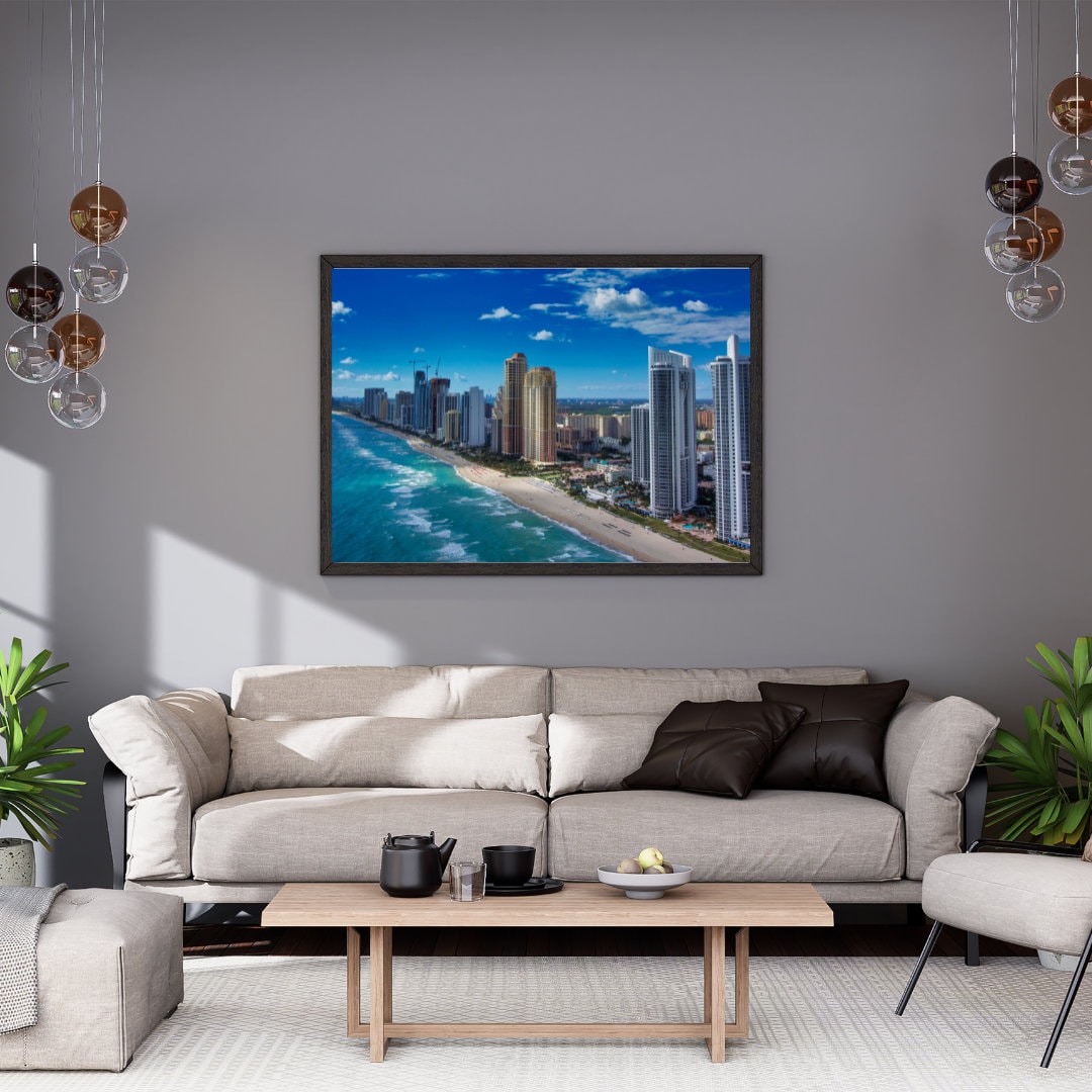 Miami Wall Art, Ready-to-print, Miami Skyline Poster, Beach Photography ...