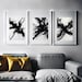 Black and White Abstract Ink Art Print Set Minimalist Modern Wall Decor ...