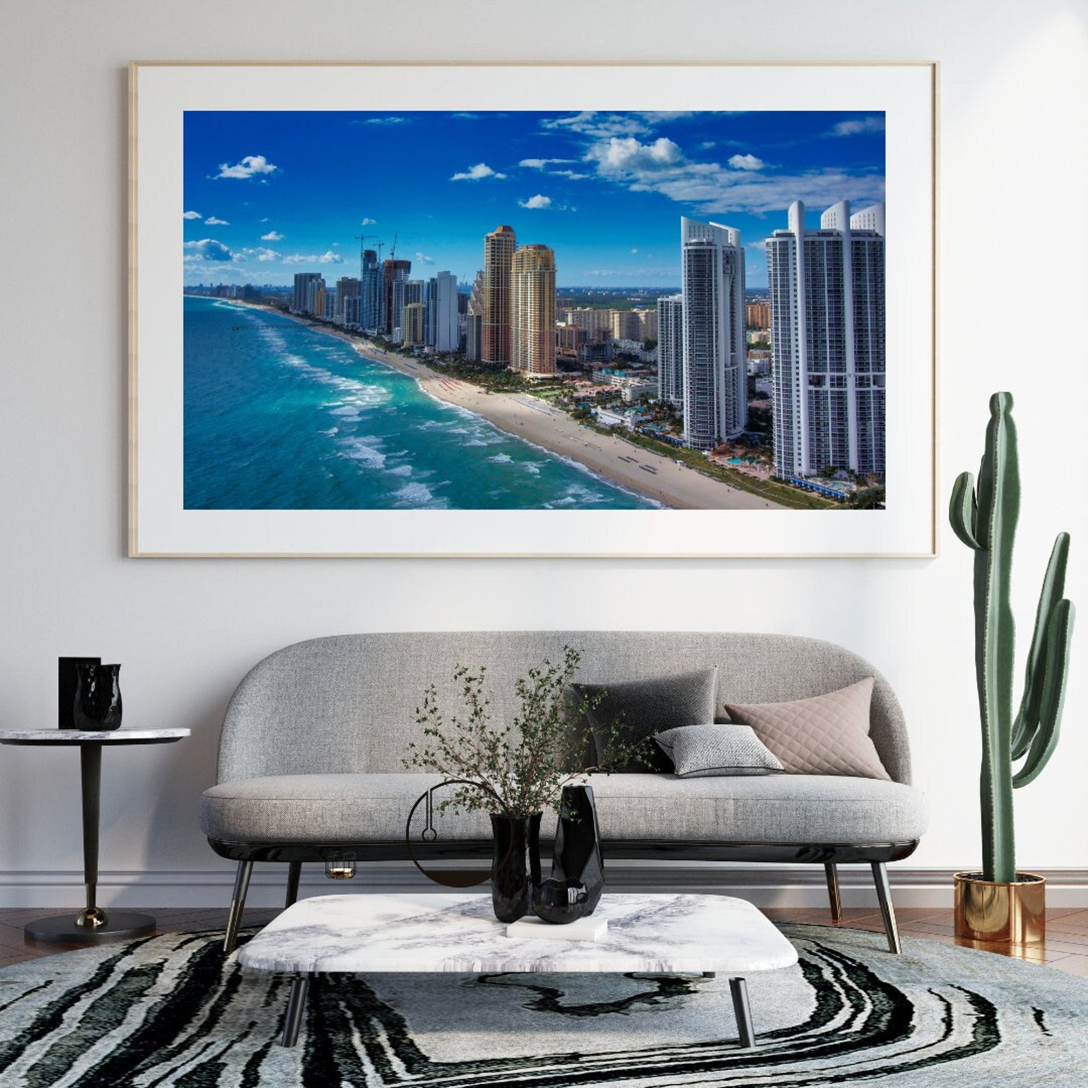 Miami Wall Art, Ready-to-print, Miami Skyline Poster, Beach Photography ...